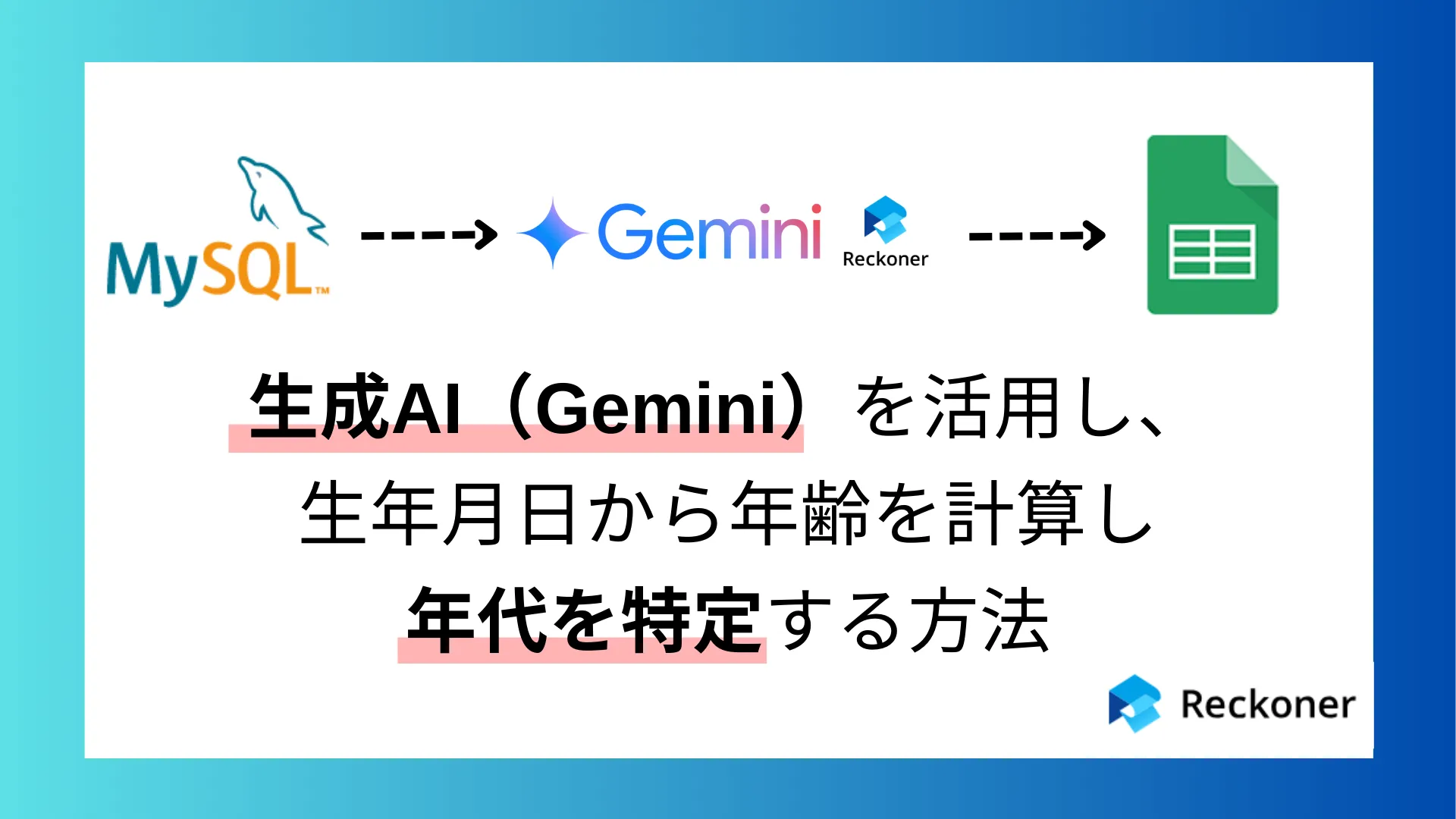 生成AI（Gemini）を活用し、生年月日から年齢を計算し年代を特定する方法 | Reckoner